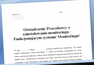 Oświadczenie o monitoringu - Procedura w firmie